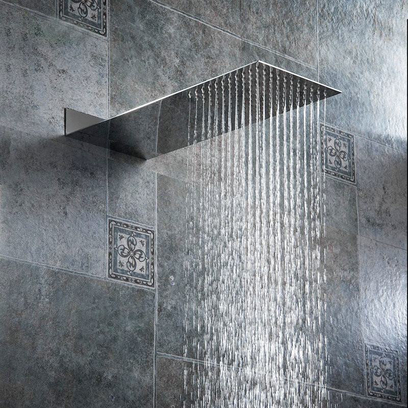 Bathselect Naples Rain Fixed Shower Head 1 8 Gpm Gpm With Temperature